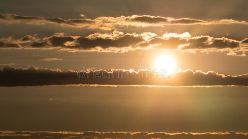 Horizontal Clouds on a Blue Evening Sky Stock Photo - Image of ...