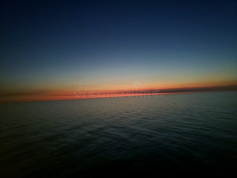 Sky Sunset Middle Blue Ocean Stock Photo - Image of sunset, blue: 223983408
