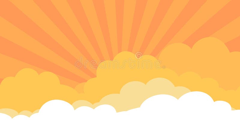 Sky Sunset Orange Cloud Vector Silhouette Stock Image - Illustration of ...