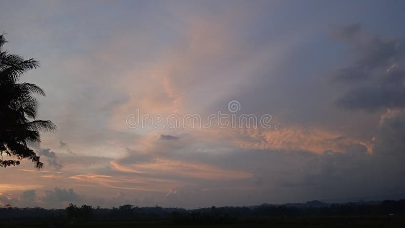 Sky Sunset Panorama Langit Blue Stock Photo - Image of blue, sunset ...