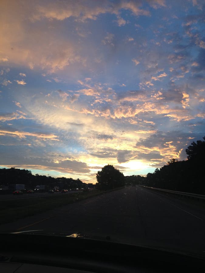 Sky stock photo. Image of nice, sunny, trees, clouds - 51796570