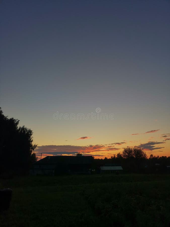 Sky. Sunset. Village stock photo. Image of view, village - 287927256