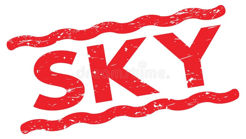 SKY Text on Red Lines Stamp Sign Stock Illustration - Illustration of ...