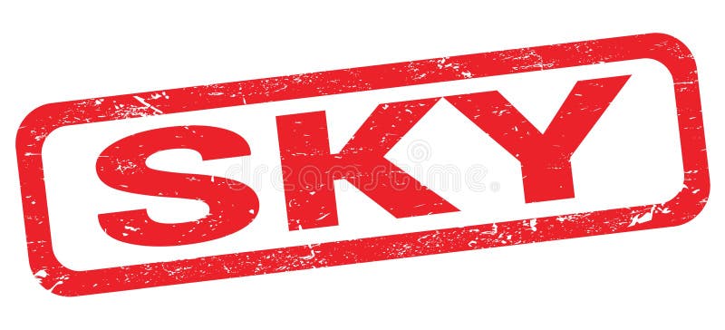 SKY Text Written on Red Rectangle Stamp Stock Illustration ...