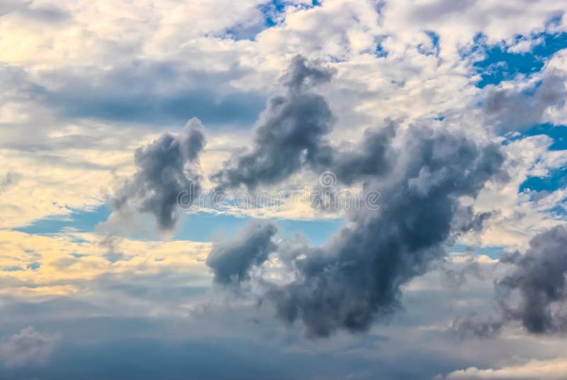 The Sky Texture with Bizarre Clouds Stock Image - Image of blue ...