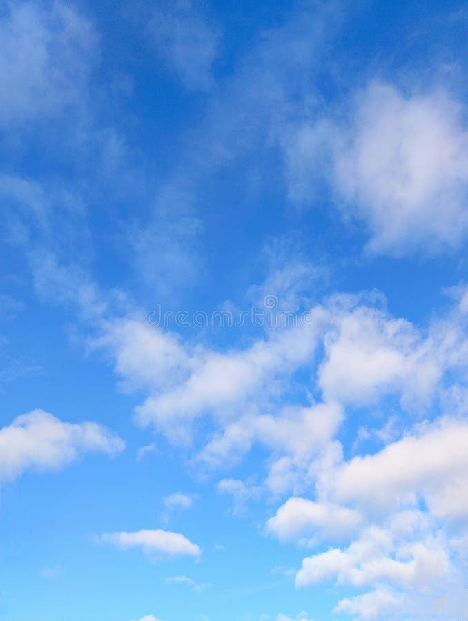 Sky Texture: Blue Canvas with Scattered Clouds Stock Photo - Image of ...