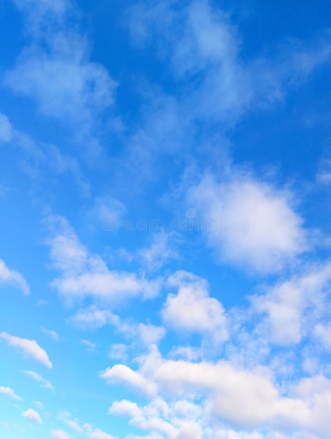 Sky Texture: Blue Canvas with Scattered Clouds Stock Image - Image of ...