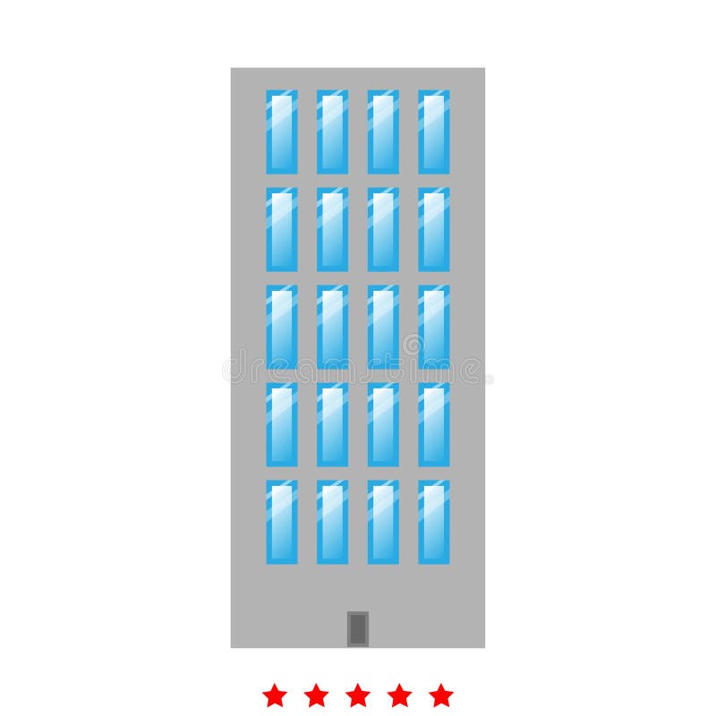 Sky Tower Building Icon . Flat Style Stock Vector - Illustration of ...
