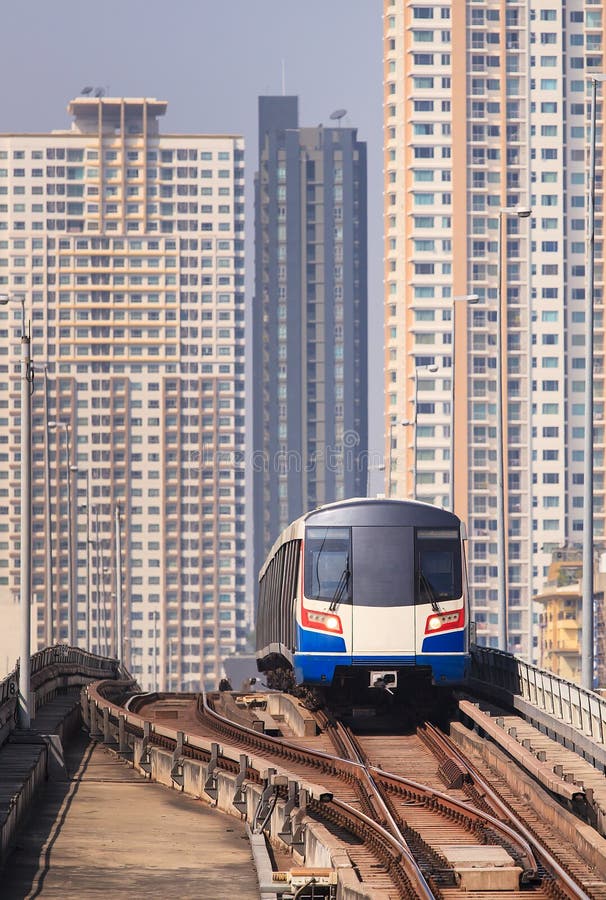 Sky train and buildings stock photo. Image of public - 38149426