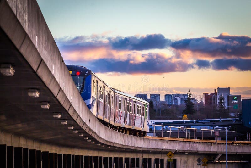 Sky Train in Vancouver Area. Editorial Image - Image of skyline, area ...