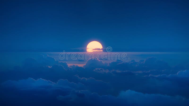 The Sky Transitions into a Deep Blue Background. Stock Illustration ...
