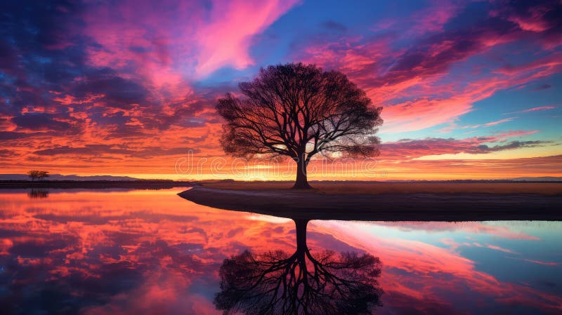 Sky tree scape stock illustration. Illustration of shadow - 361055474