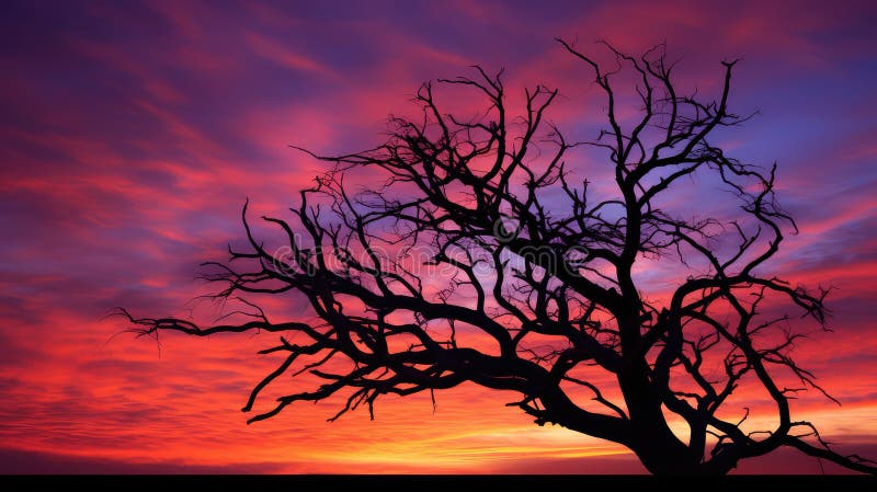 Sky tree trunk silhouette stock illustration. Illustration of ...