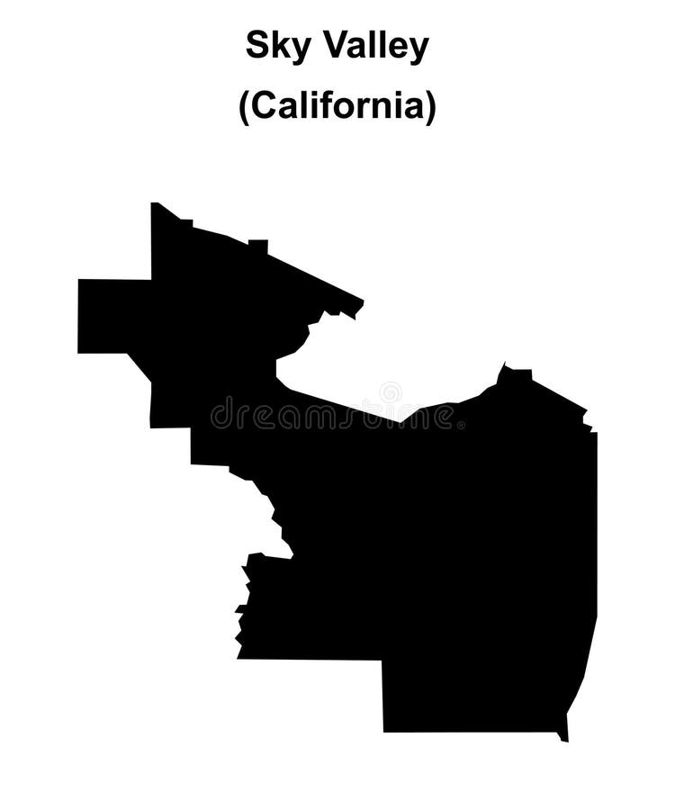 Sky Valley outline map stock vector. Illustration of infographics ...