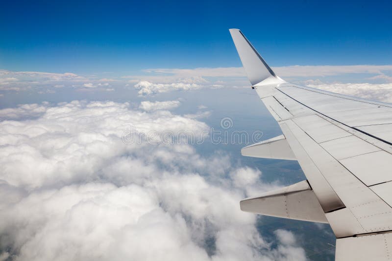 Sky View From Airplane Window Stock Image - Image of airport, flight ...