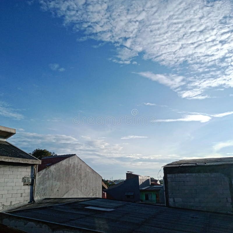 Sky view behind the house stock photo. Image of house - 277595892