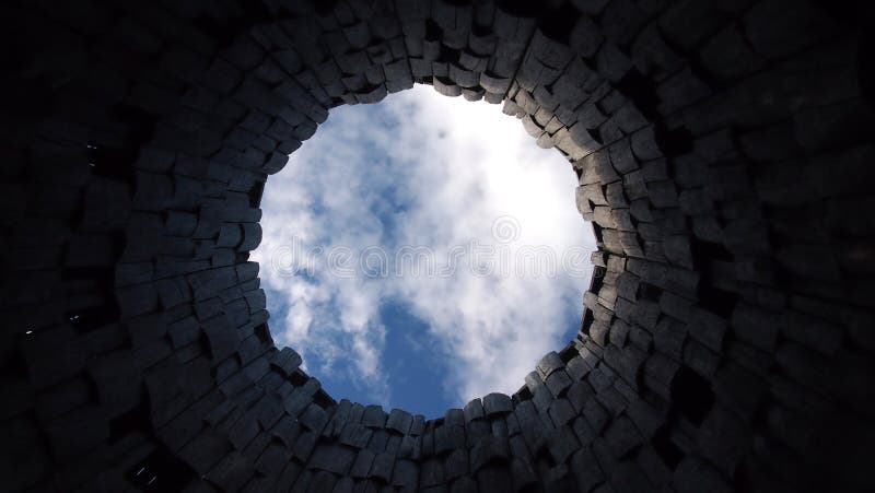 Sky View from Inside of Dry Well Stock Image - Image of medieval ...