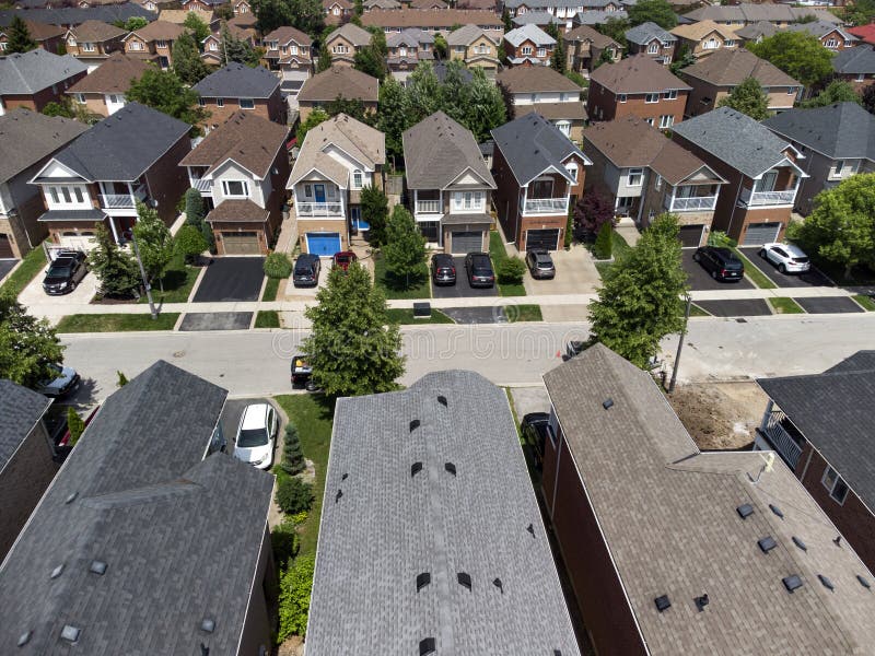 Sky View of neighborhood. stock photo. Image of road - 222990978