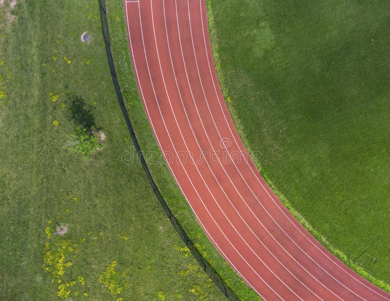 Sky view of a racetrack stock image. Image of athletics - 224090837