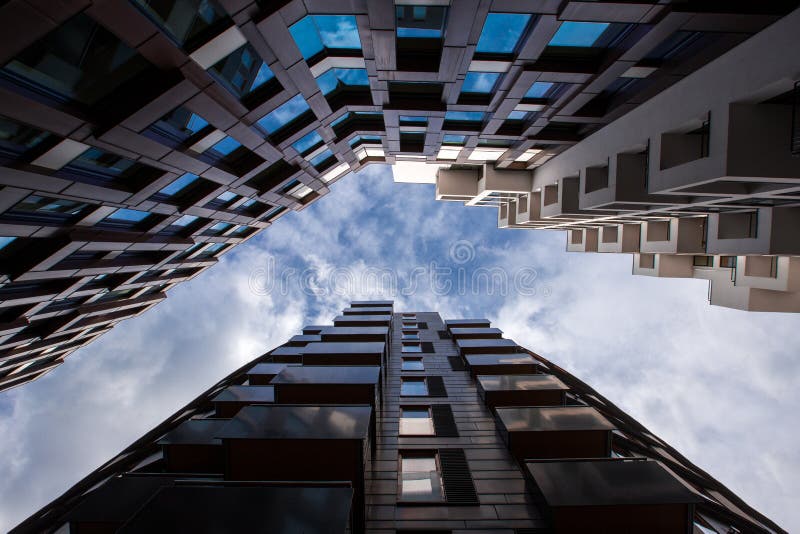 Sky View with Tall Buildings Stock Image - Image of architecture ...