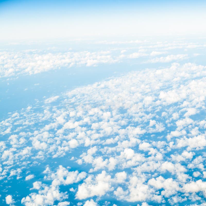 Sky. View from Window of Airplane Flying in Clouds Stock Photo - Image ...