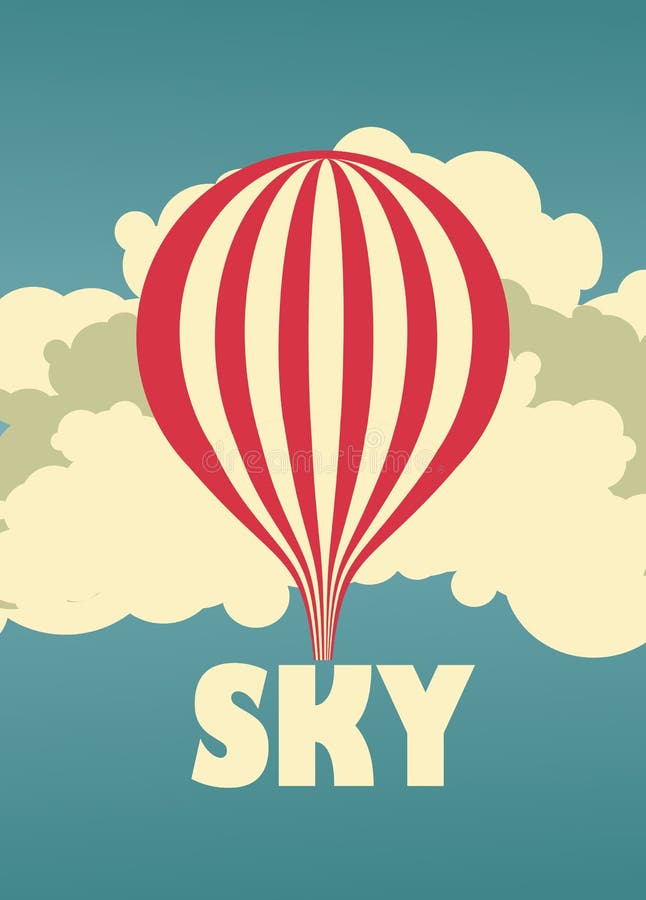 Sky vintage poster stock vector. Illustration of artwork - 93099707