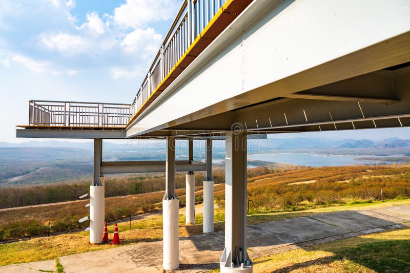 Sky Walk Bridge for View Point in Mae Moh Coal Mine Stock Image - Image ...