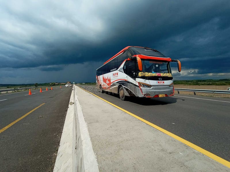 The Sky Was Black and a Bus Was Moving Fast Editorial Photo - Image of ...