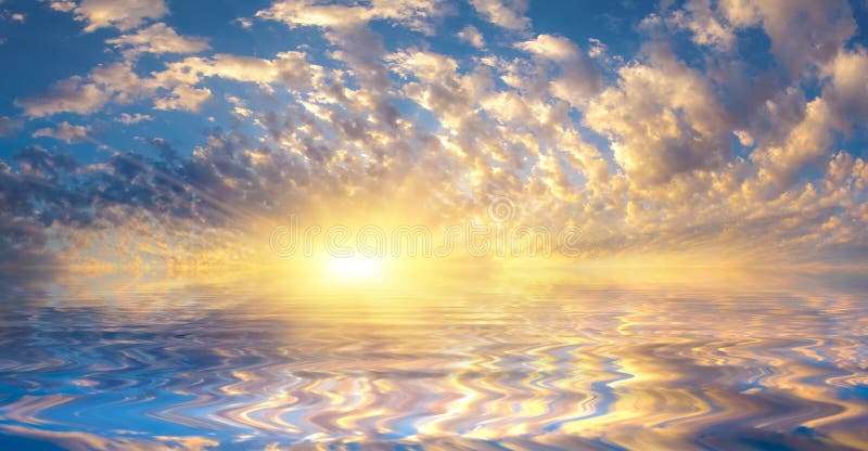 Sky and water stock photo. Image of reflection, sunlight - 55657328