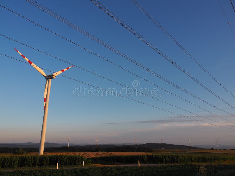 Sky, Wind Turbine, Wind Farm, Overhead Power Line Picture. Image: 120483565