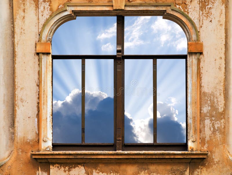Old Window and Blue Sky stock photo. Image of archeology - 23551090