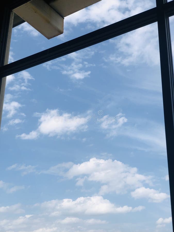 Sky from Window stock image. Image of mast, streetlight - 255617637