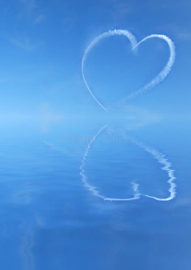 Sky Writing Heart Over Water Stock Image - Image of cloud, wave: 7771825