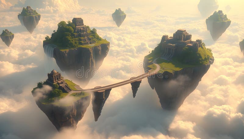 The Skybound Archipelago: Where Ancient Temples Meet Floating Isles ...