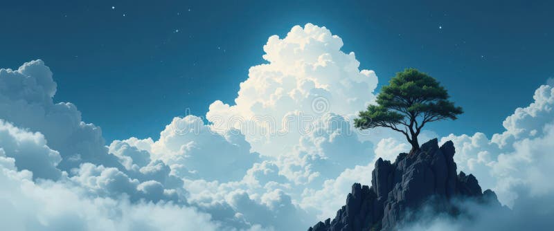 Skybound Juniper a Graphic Design Composition of a Solitary Juniper ...