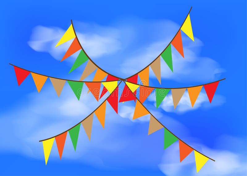 Flag Celebration on Blue Sky Background, Abstract Natural Background ...