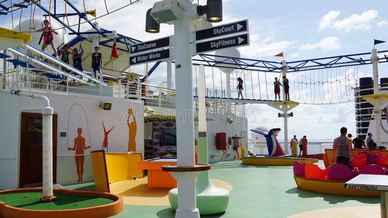 SkyCourse on the Carnival Breeze Editorial Stock Photo - Image of lido ...