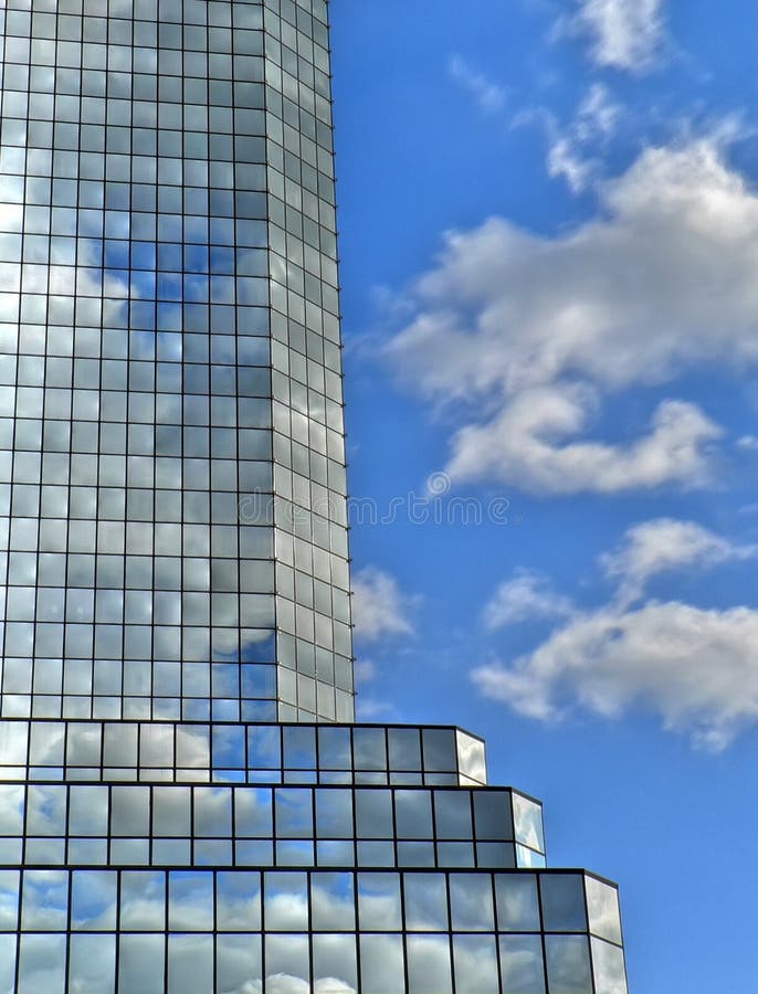 Skycraper Clouds Reflections Stock Photo - Image of warszawa, real: 3240692