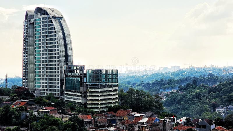 Skycrapper Building on Rural Area Stock Photo - Image of building ...