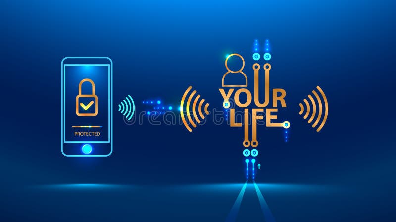 Skyddet av personliga data vektor illustrationer. Illustration av ...