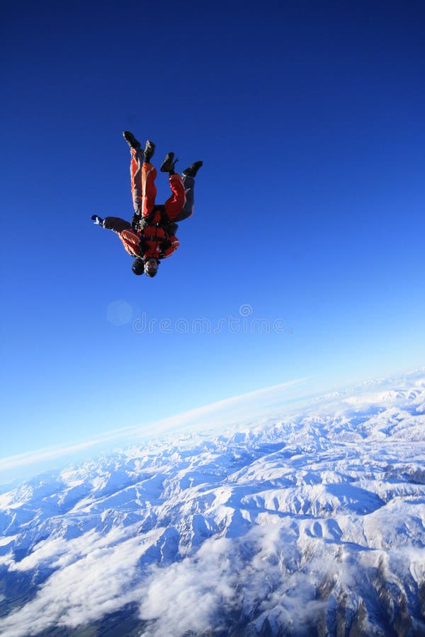 Portrait of Two Skydivers in Action Stock Image - Image of adrenalin ...