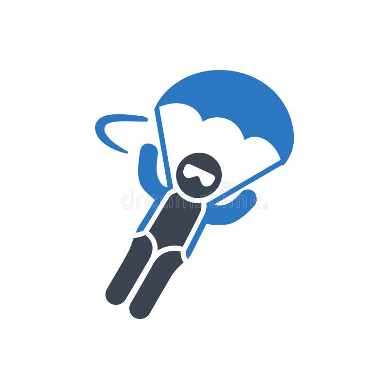 Skydiver in air icon stock vector. Illustration of parachute - 375316508