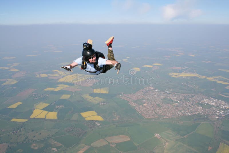 Skydiver Falling through the Air Stock Photo - Image of people, skill ...