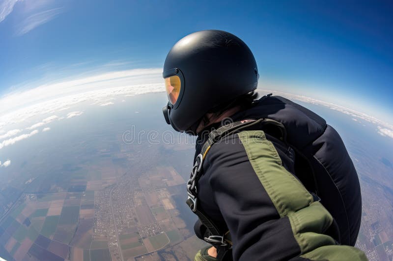 Skydiver Falls through the Air. Generative AI Stock Illustration ...