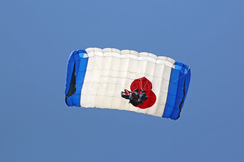 Skydiver Flying Wing in a Blue Sky Stock Image - Image of parachute ...