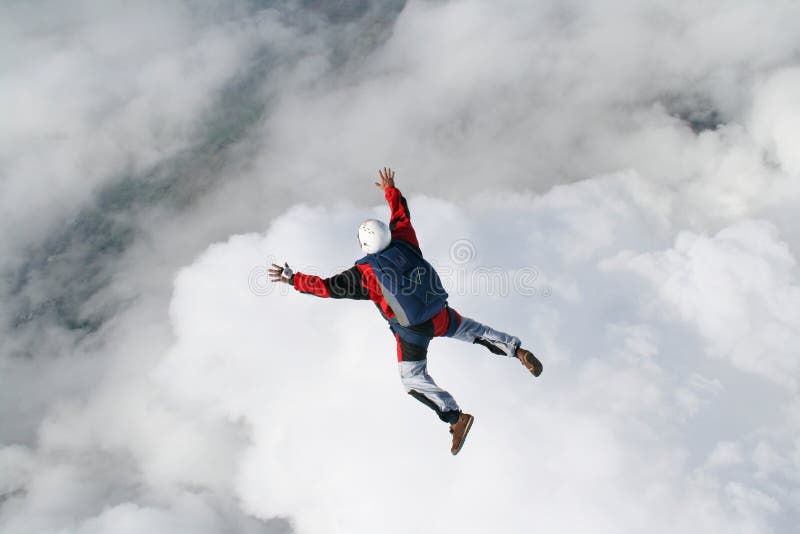 Skydiver Falling through the Air Stock Photo - Image of people, skill ...
