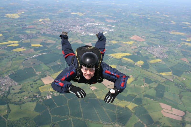 Skydiver in freefall stock image. Image of falling, team - 9502401