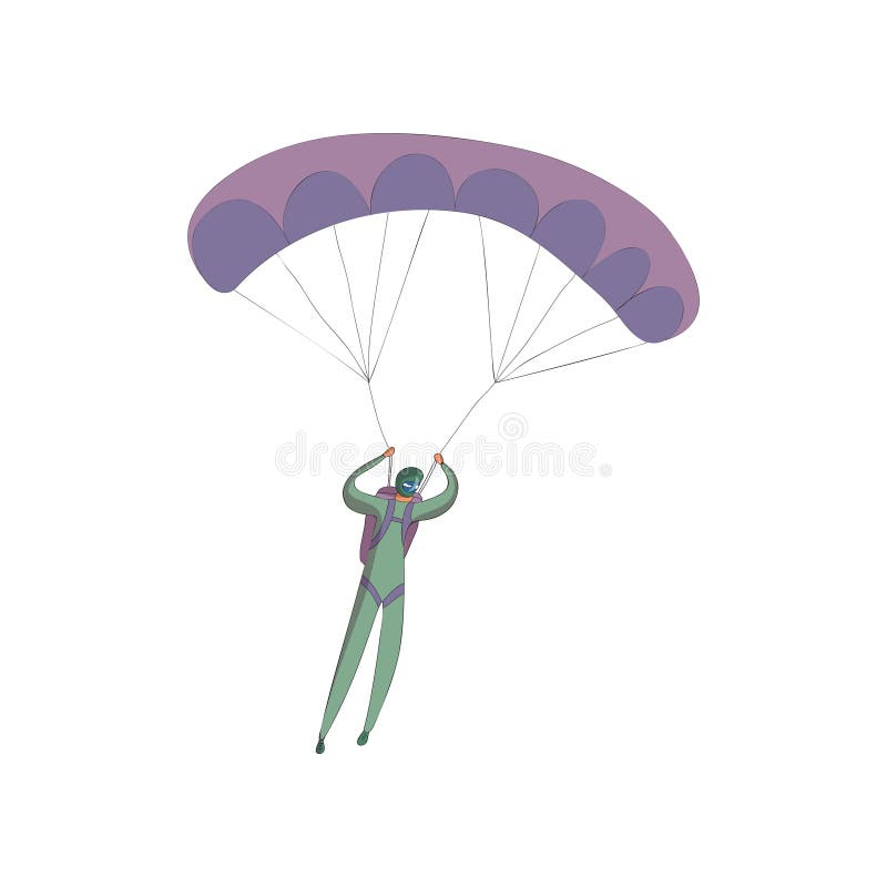 Purple Parachute, Illustration, Vector Stock Vector - Illustration of ...