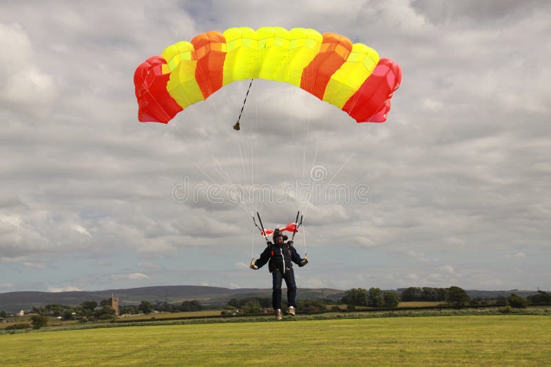Parachute landing stock image. Image of gliding, parachute - 24458789