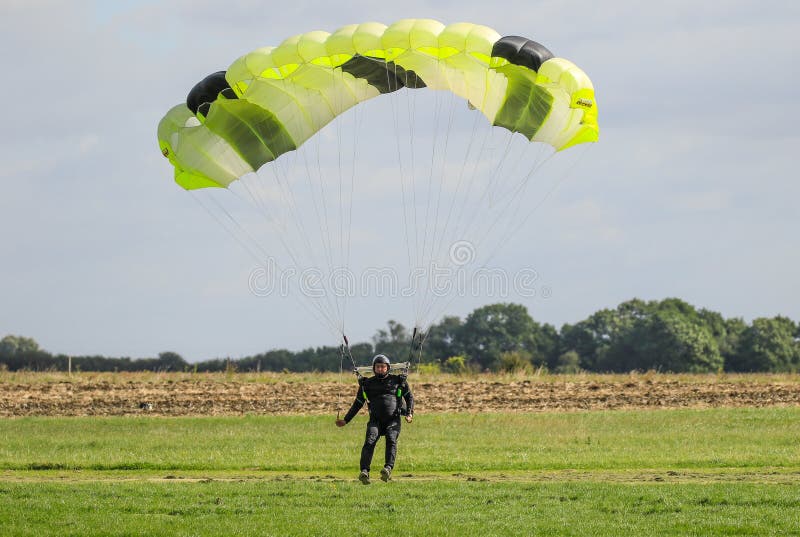 A Skydiver Landing after Performing Skydiving with Parachute Editorial ...